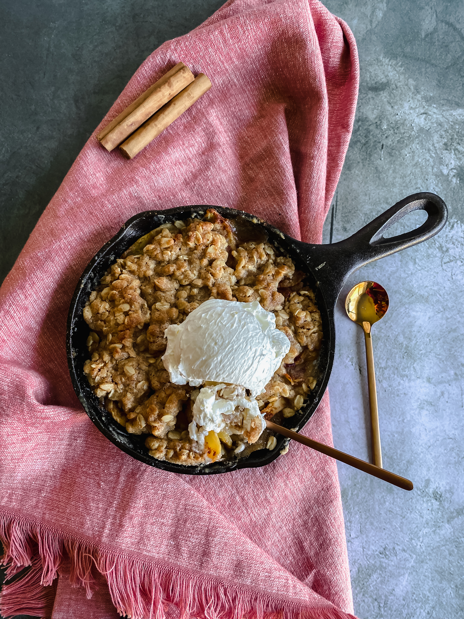 Easy Peach Crisp for Two | Mini Date Night Dessert - The Farmstyle