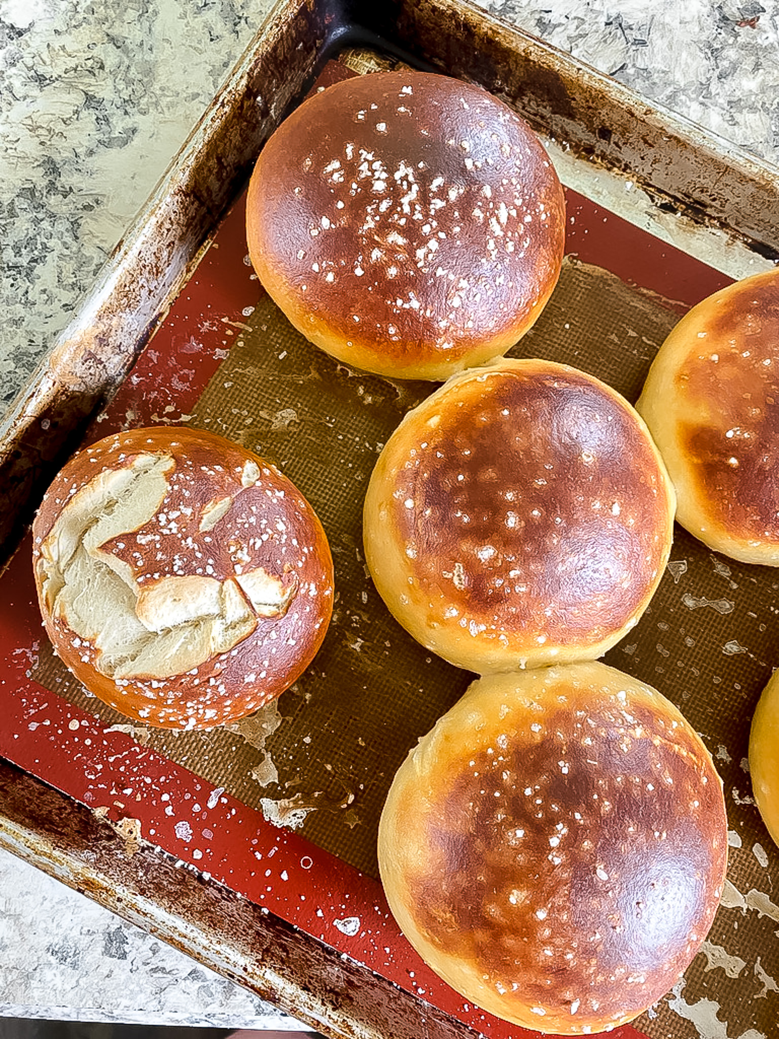 Homemade Pretzel Buns - The Farmstyle