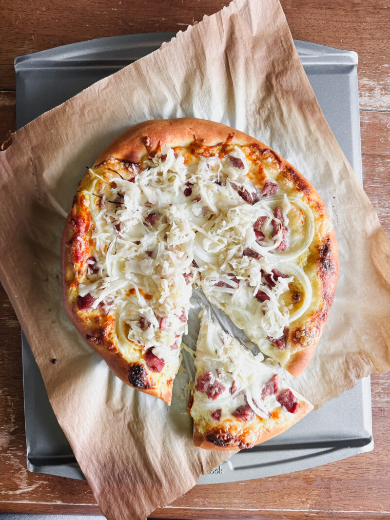 The Shotsy Pizza | Sausage, Onion, Sauerkraut Pizza - The Farmstyle