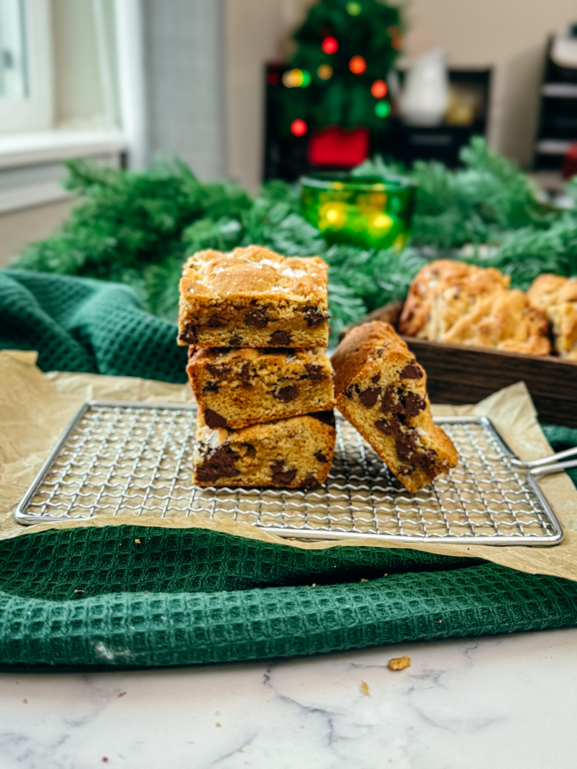 Chocolate Chip Cookie Bars with Flakey Sea Salt - The Farmstyle