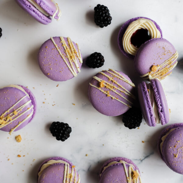 Blackberry Cheesecake Macarons - The Farmstyle