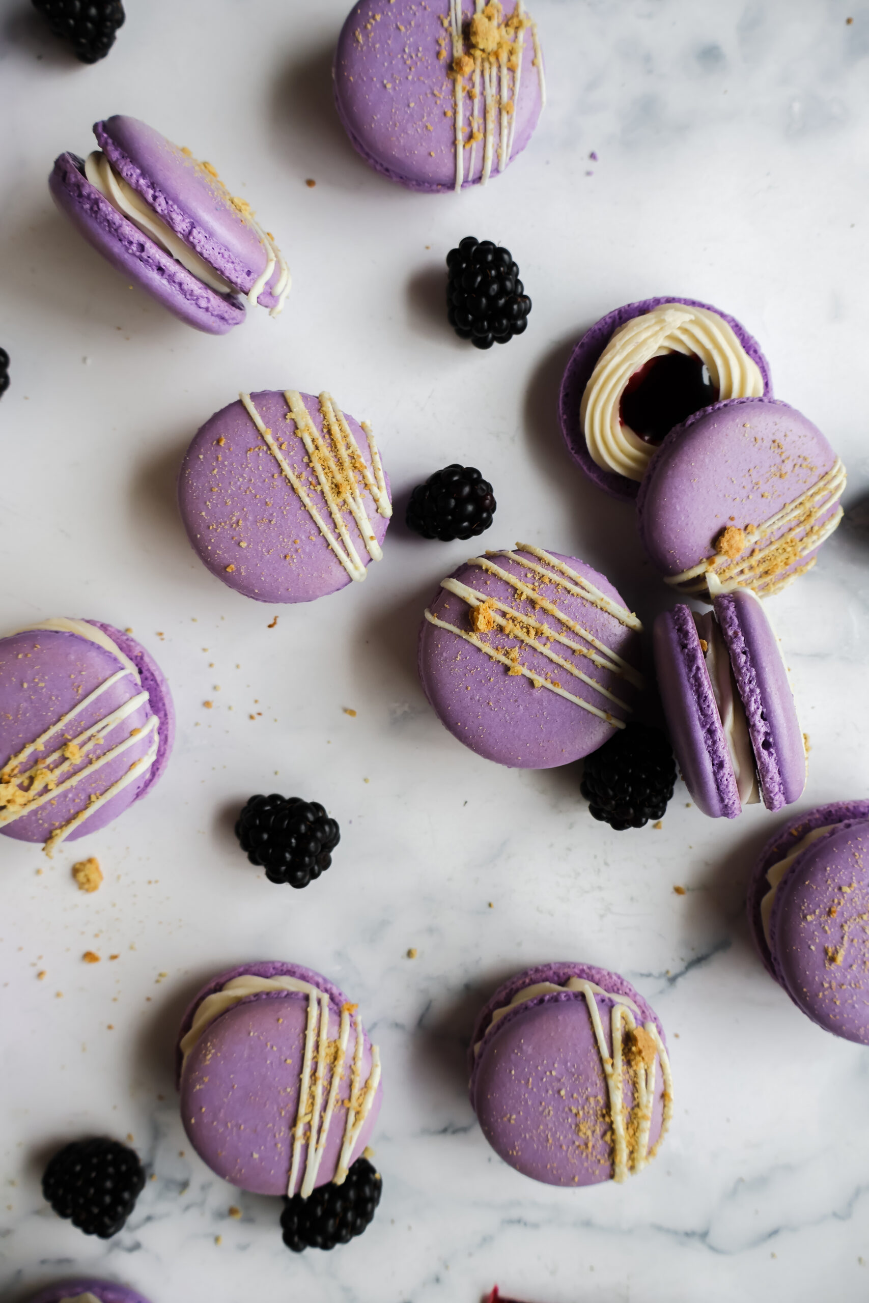 Blackberry Cheesecake Macarons - The Farmstyle