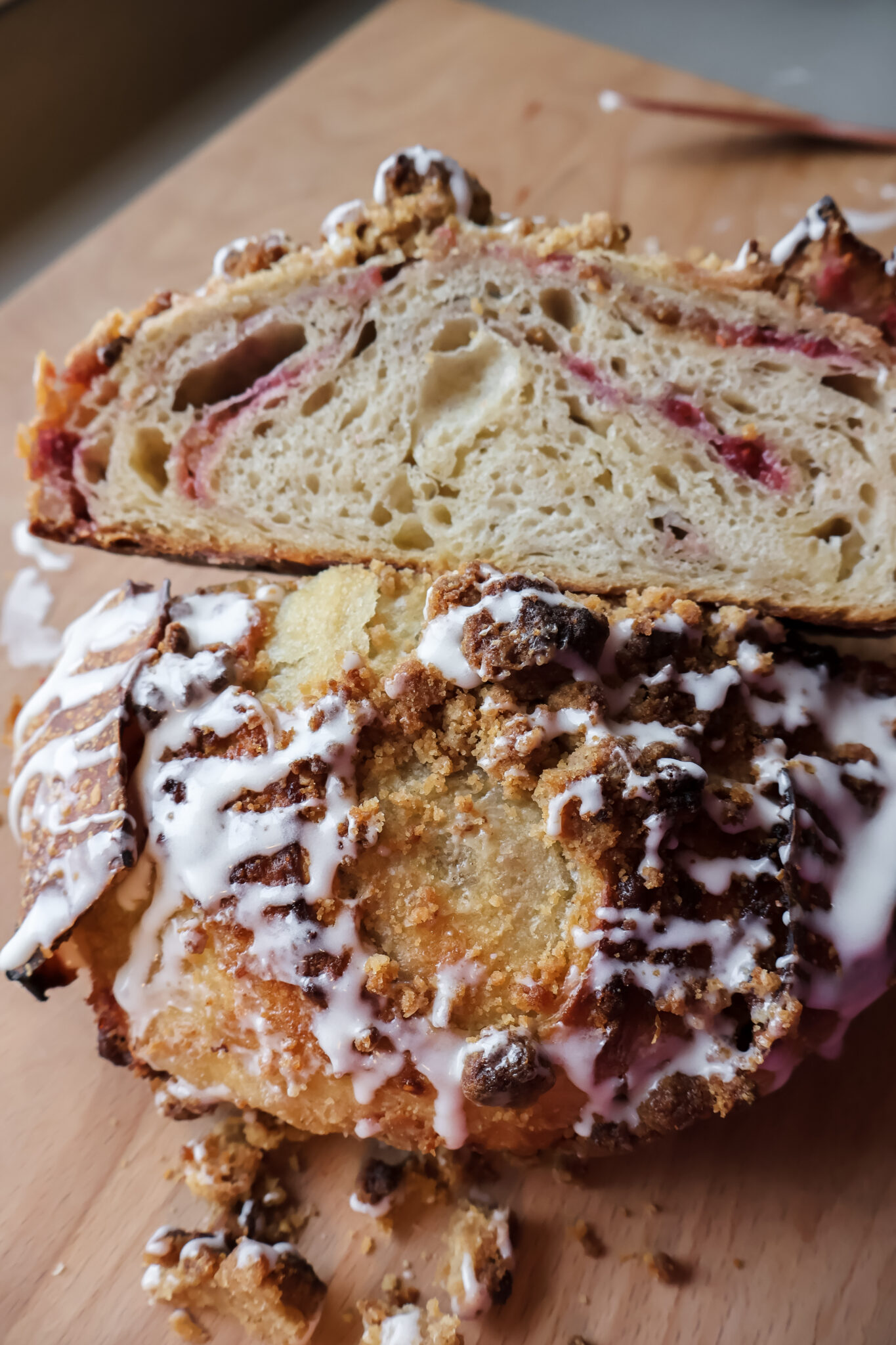 Raspberry Crumble Croissant Sourdough Loaf - The Farmstyle