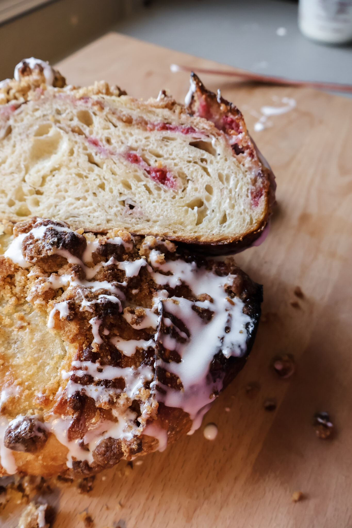 Raspberry Crumble Croissant Sourdough Loaf - The Farmstyle