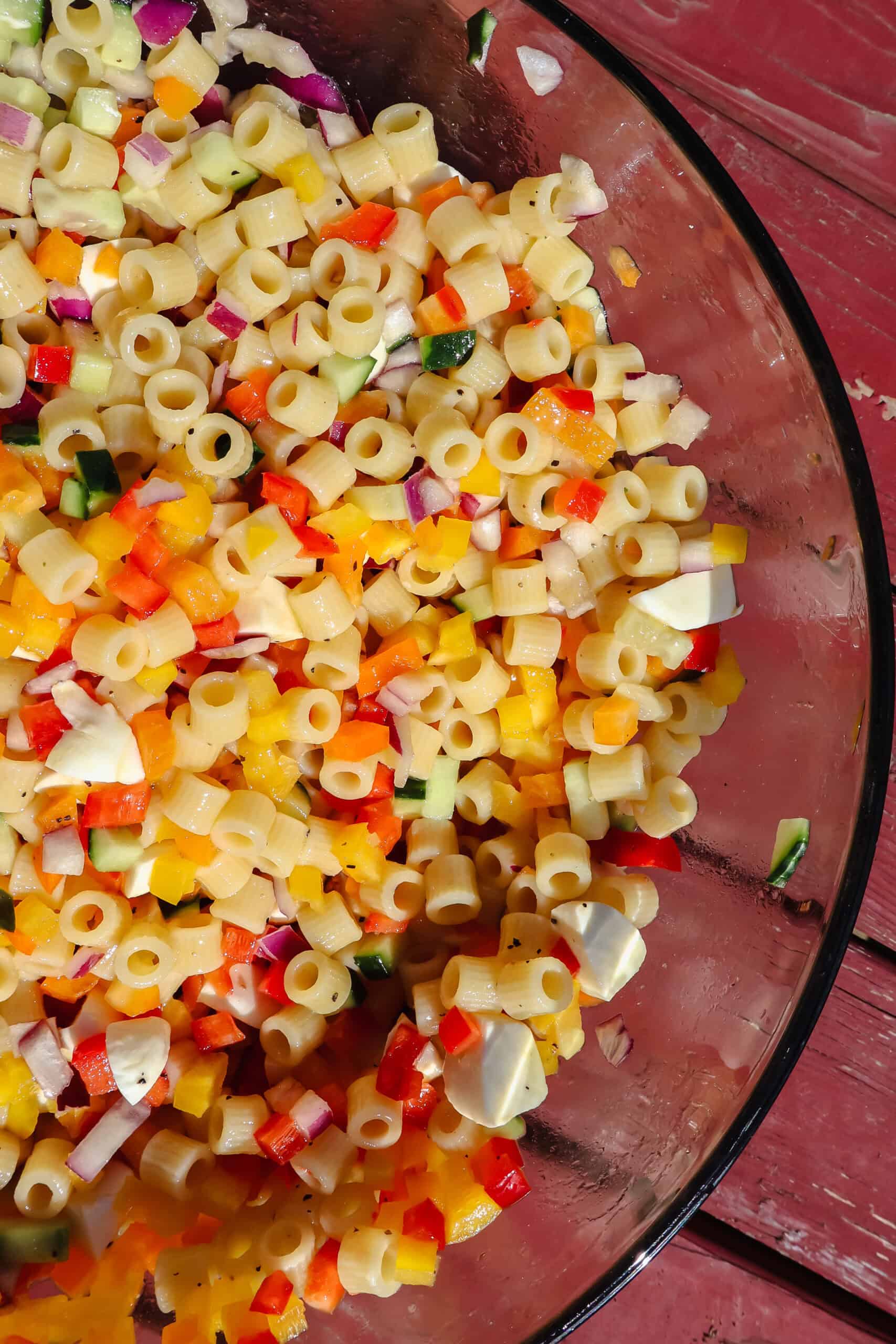 Rainbow Pasta Salad - The Farmstyle