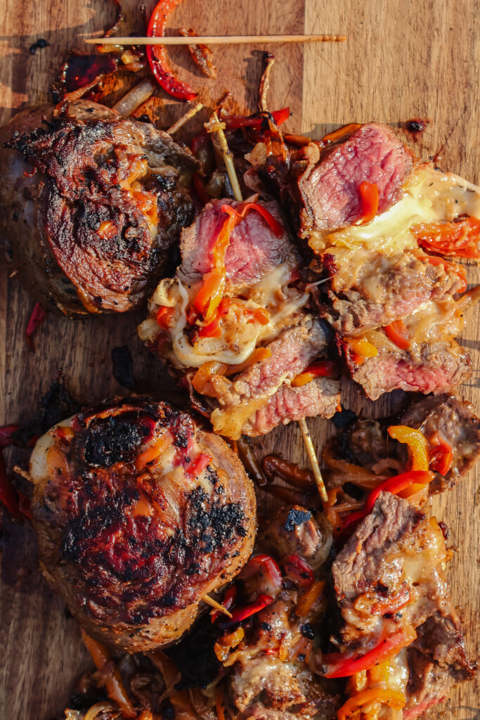 Philly Cheesesteak Pinwheels on the Blackstone - The Farmstyle