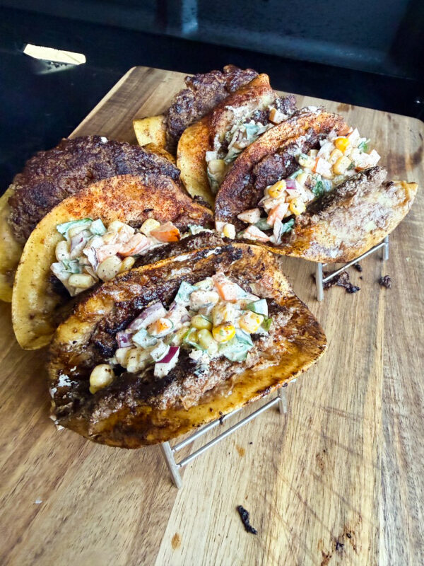 Street Corn Smash Burger Taco - The Farmstyle
